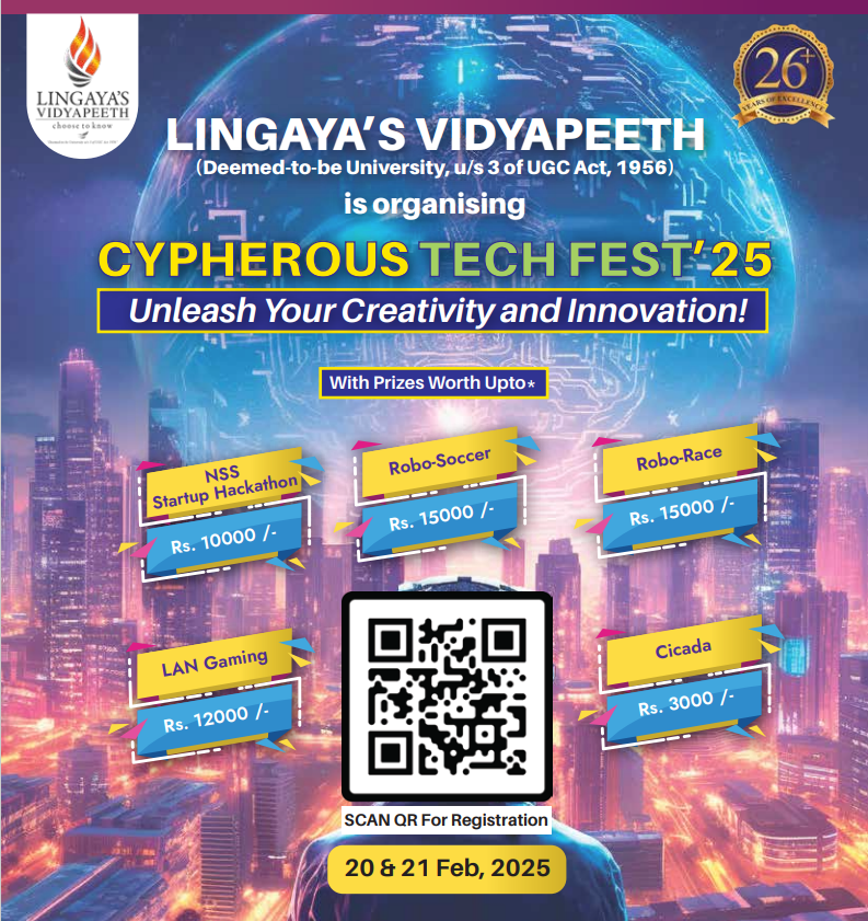 Lingaya’s Cypherous Tech Fest 2025: A Celebration of Innovation